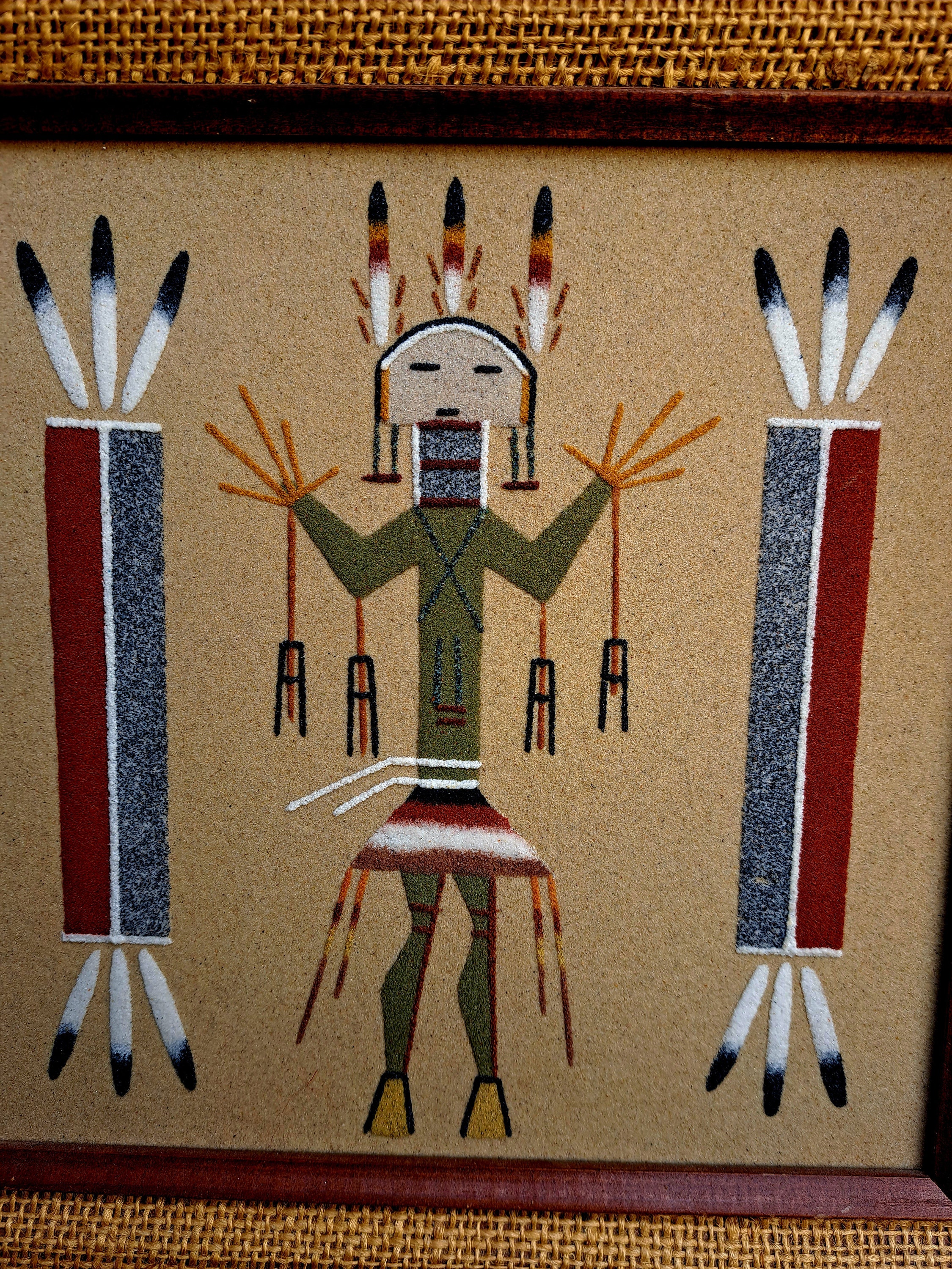 Navajo Healing Ceremony , Navajo Sand Painting, Vintage Sand Painting ...