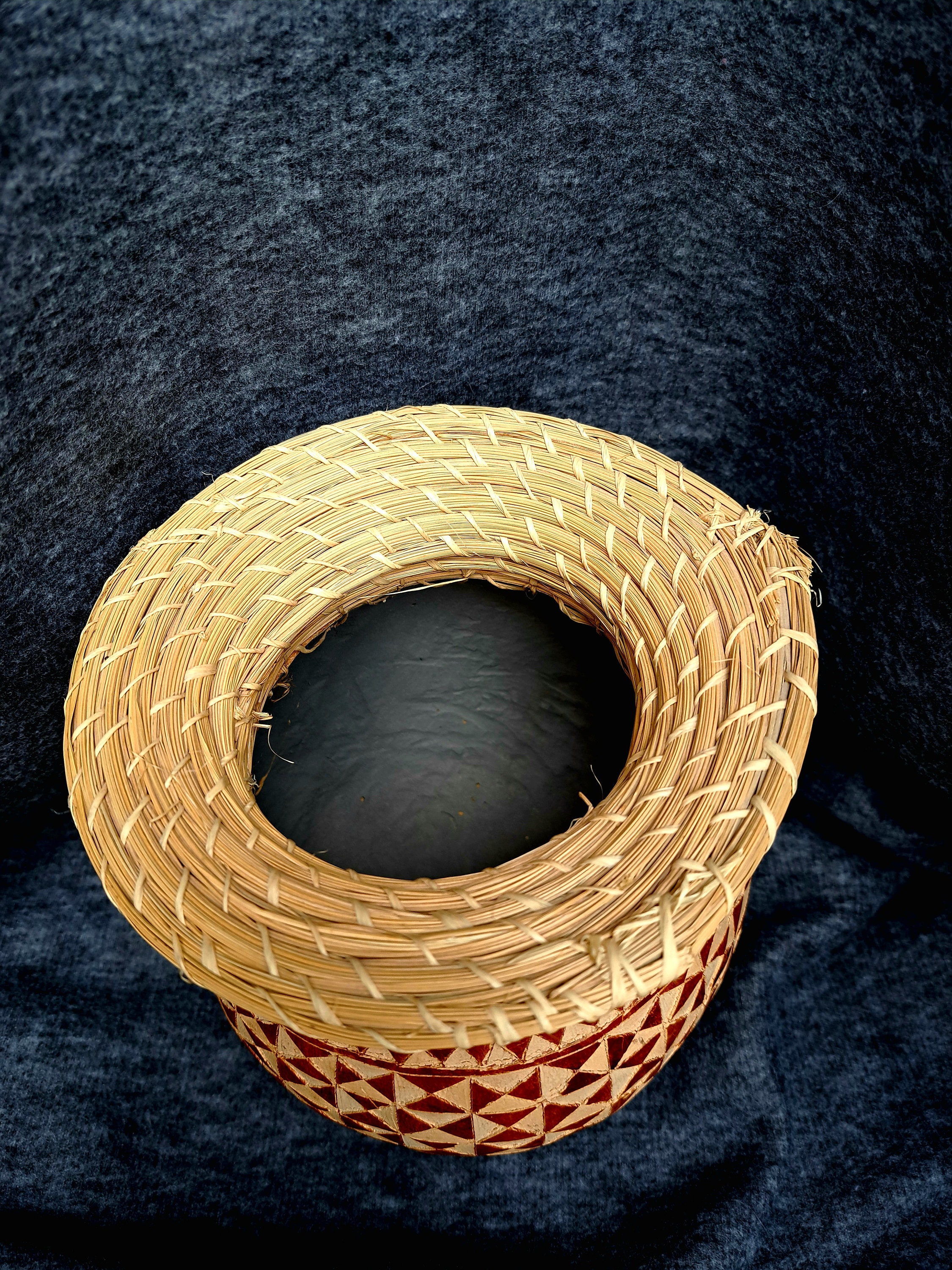 Gourd Basket, Hand Carved Gourd Vase, Vintage Gourd Vase, Beige and ...