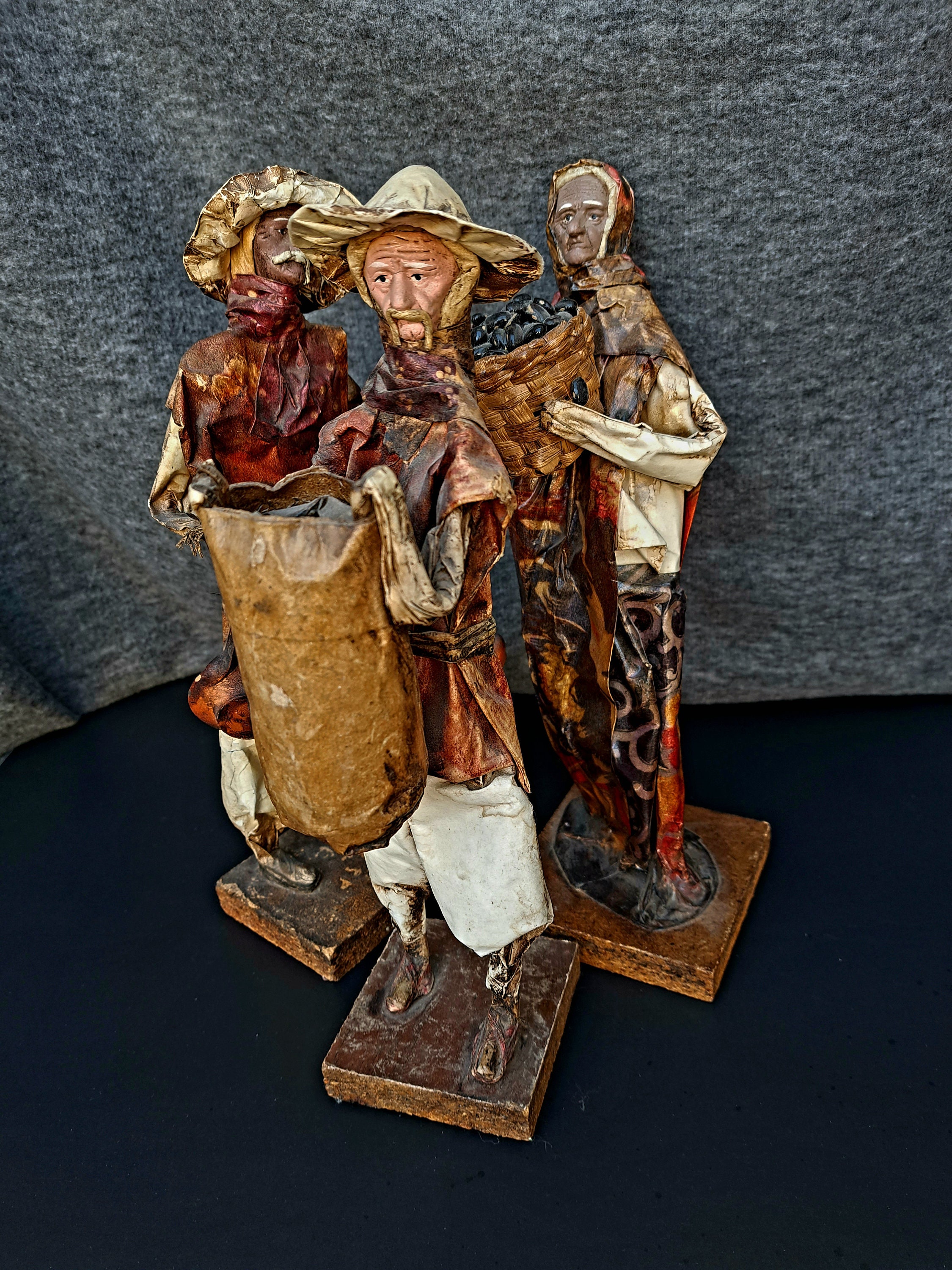 Vintage Mexican Paper Mache Sculptures, Mexican Folk Art Figures, Hand ...