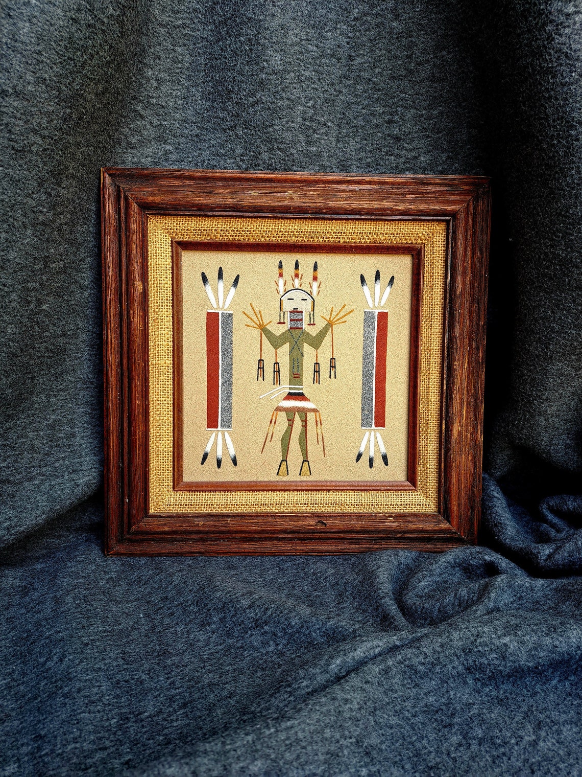 Navajo Healing Ceremony , Navajo Sand Painting, Vintage Sand Painting ...