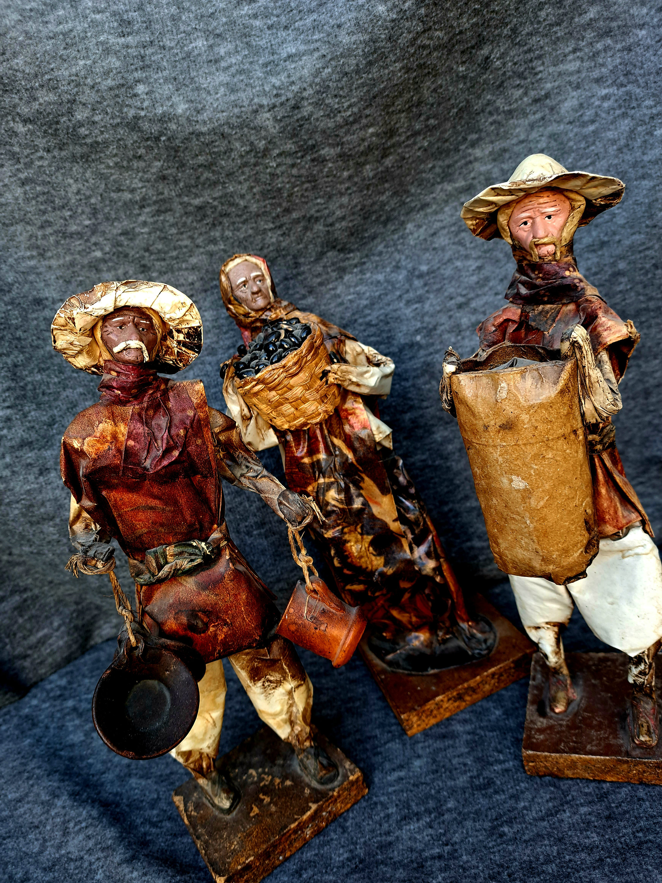 Vintage Mexican Paper Mache Sculptures, Mexican Folk Art Figures, Hand ...
