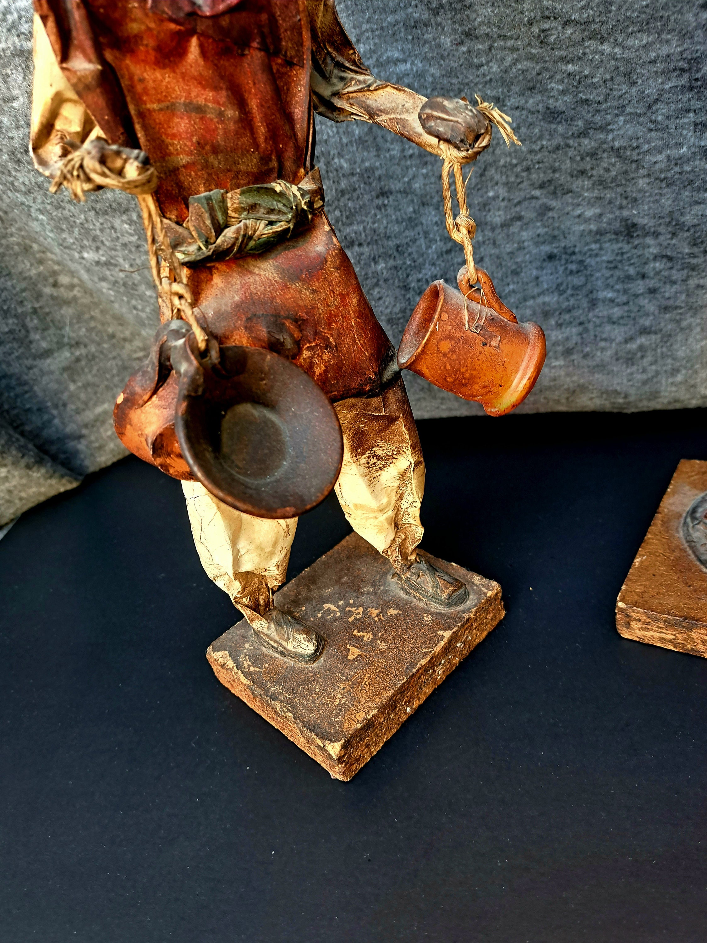 Vintage Mexican Paper Mache Sculptures, Mexican Folk Art Figures, Hand ...