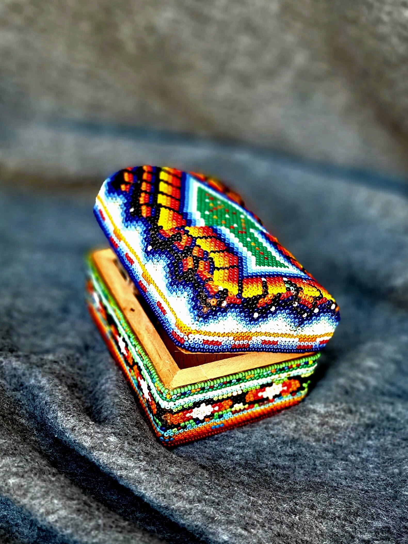 Vintage Huichol Mexican Beaded Jewelry Box - Etsy