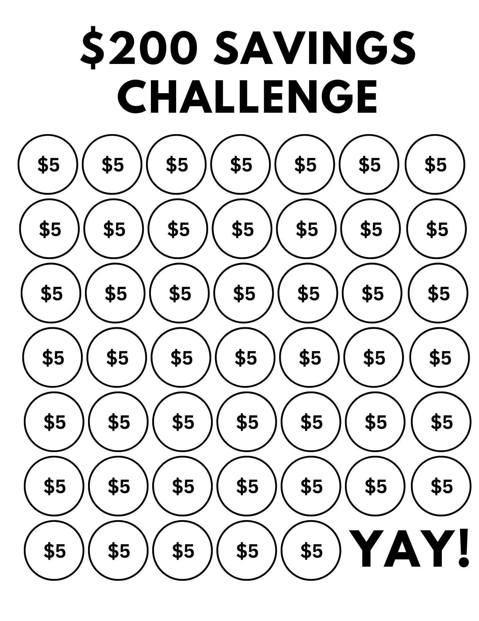 200 Dollar Savings Challenge//5 Dollar Savings//budgeting Tips ...