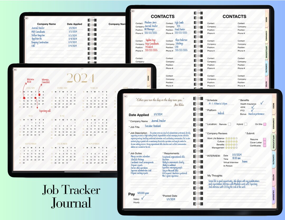 Digital Job Application Tracker | Job Application Journal | Job Tracker ...