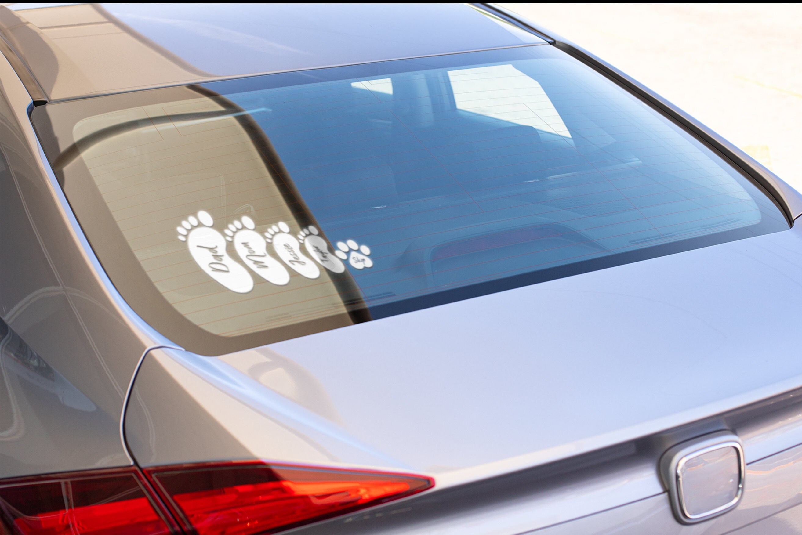 Footprint Decal Paw Decal Vinyl Family Decal Customizable Family Decal ...