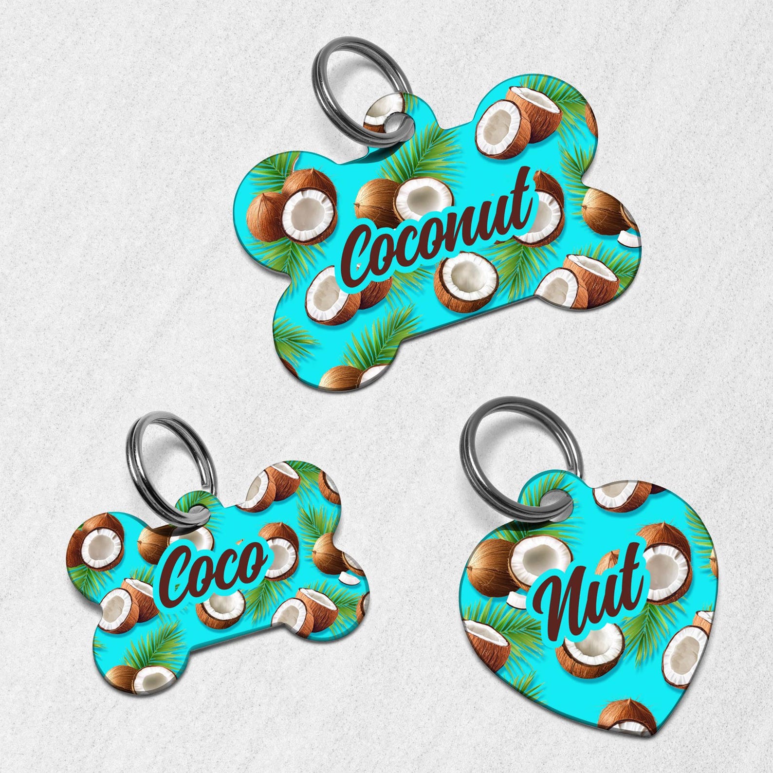 Coconut Dog Tags for Dogs Personalized, Tropical Dog Tag, Hawaiian Pet ...