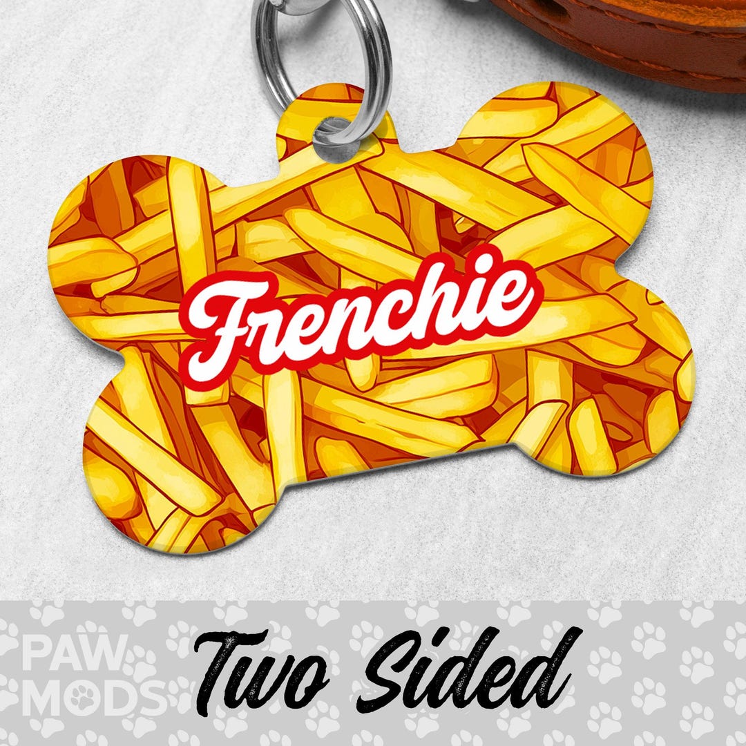 French Fries Dog Tags for Dogs Personalized, Fries Dog Tag, Pet Tag ...