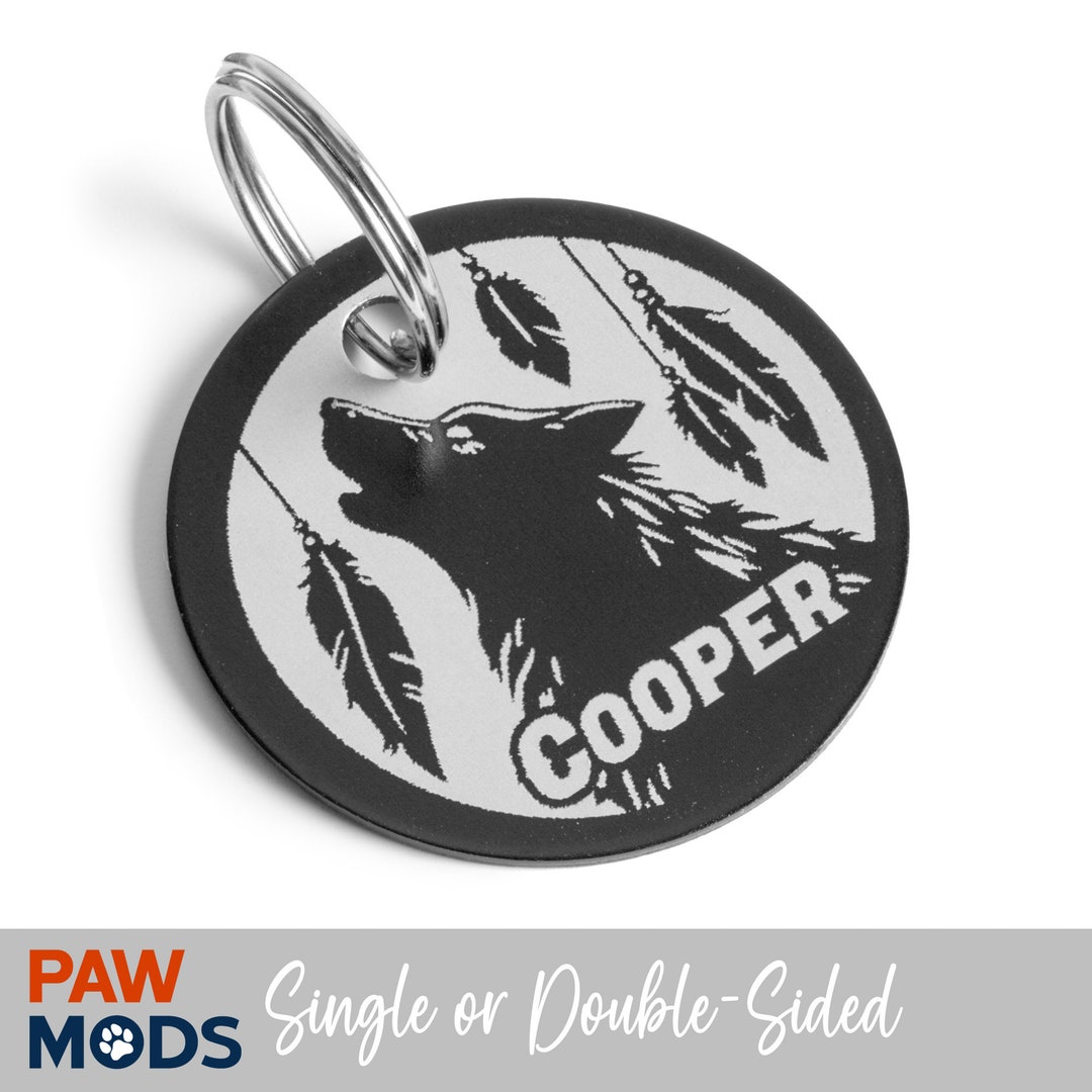 Wolf Dog Tag, Dog Tags, Dog Tag Personalized, Pet Name Tags, Custom Dog ...