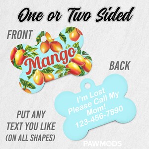 Mango Dog Tag, Tropical Dog Tag Personalized, Fruit Pet Tag, Mangos ...