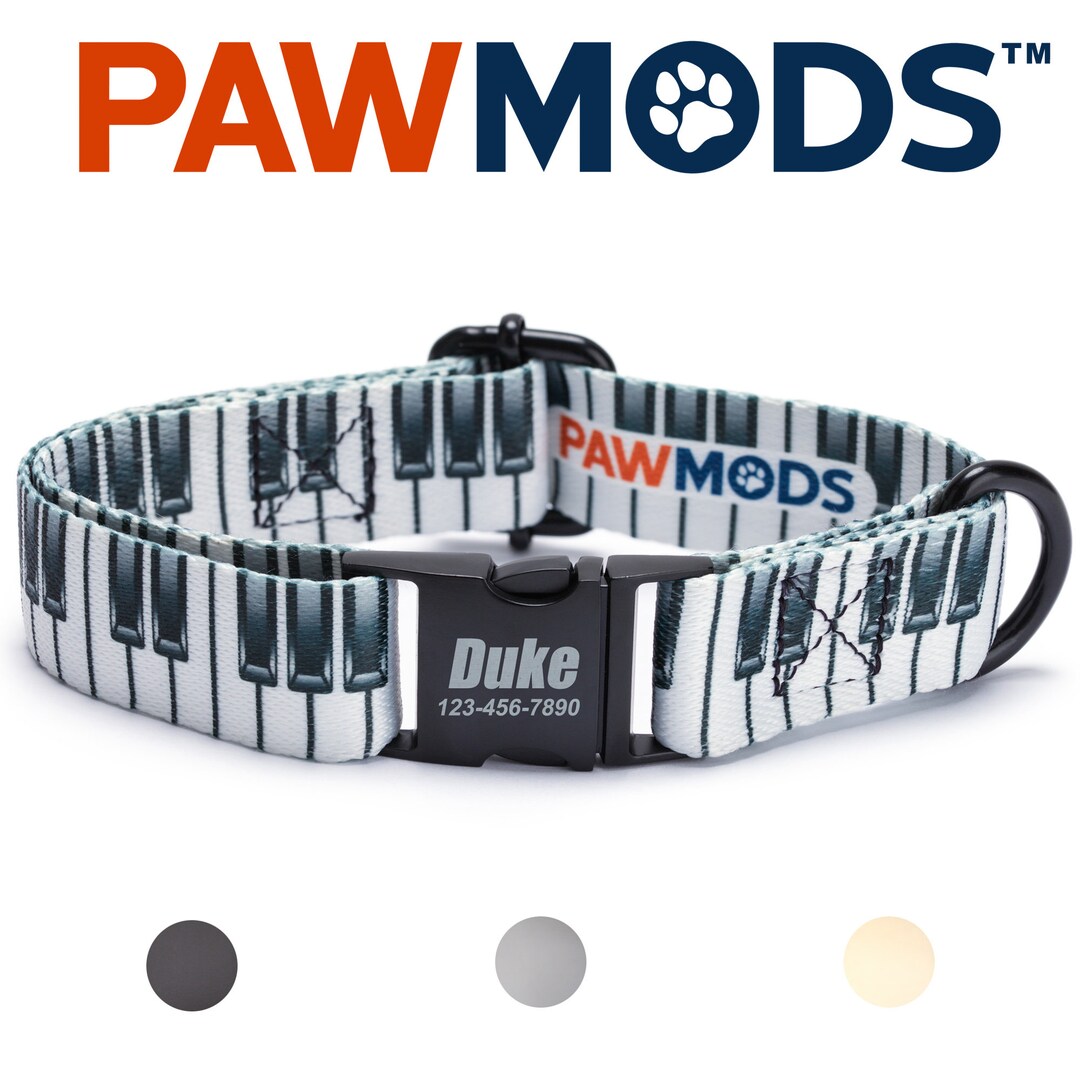 Piano Dog Collar Personalized Music Keyboard Dog Collar Boy Dog Collar ...