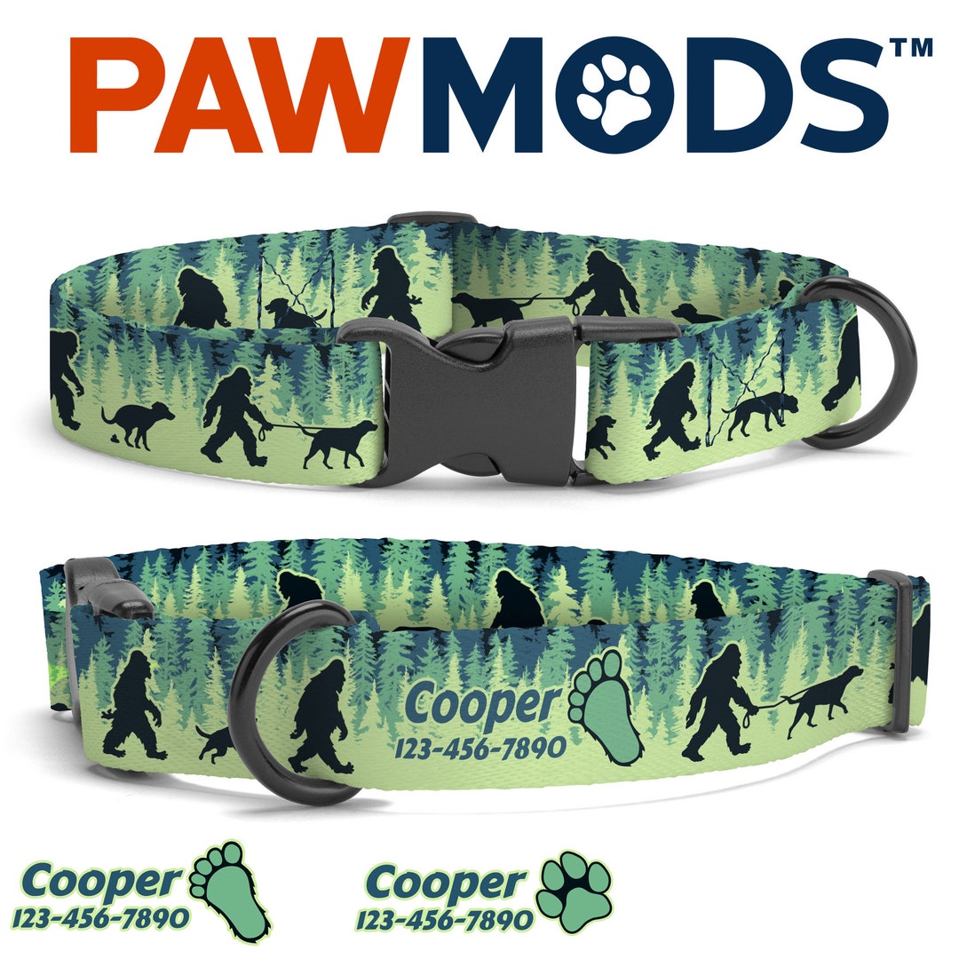 Bigfoot Dog Collar Personalized Sasquatch Dog Collar Boy Yeti Dog ...