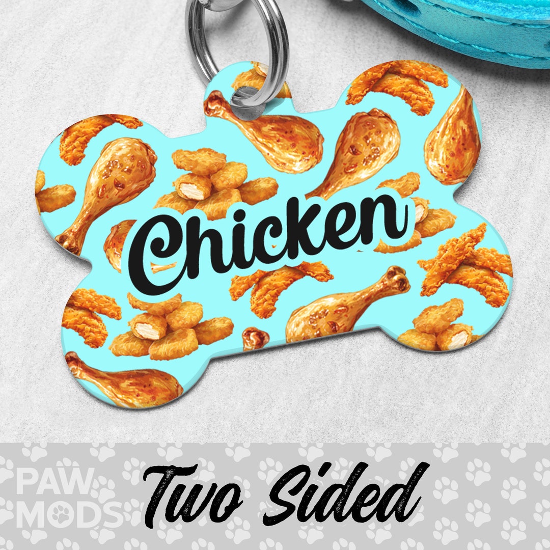 Chicken Dog Tag, Chicken Nuggets Dog Tag Personalized, Chicken Legs Pet ...