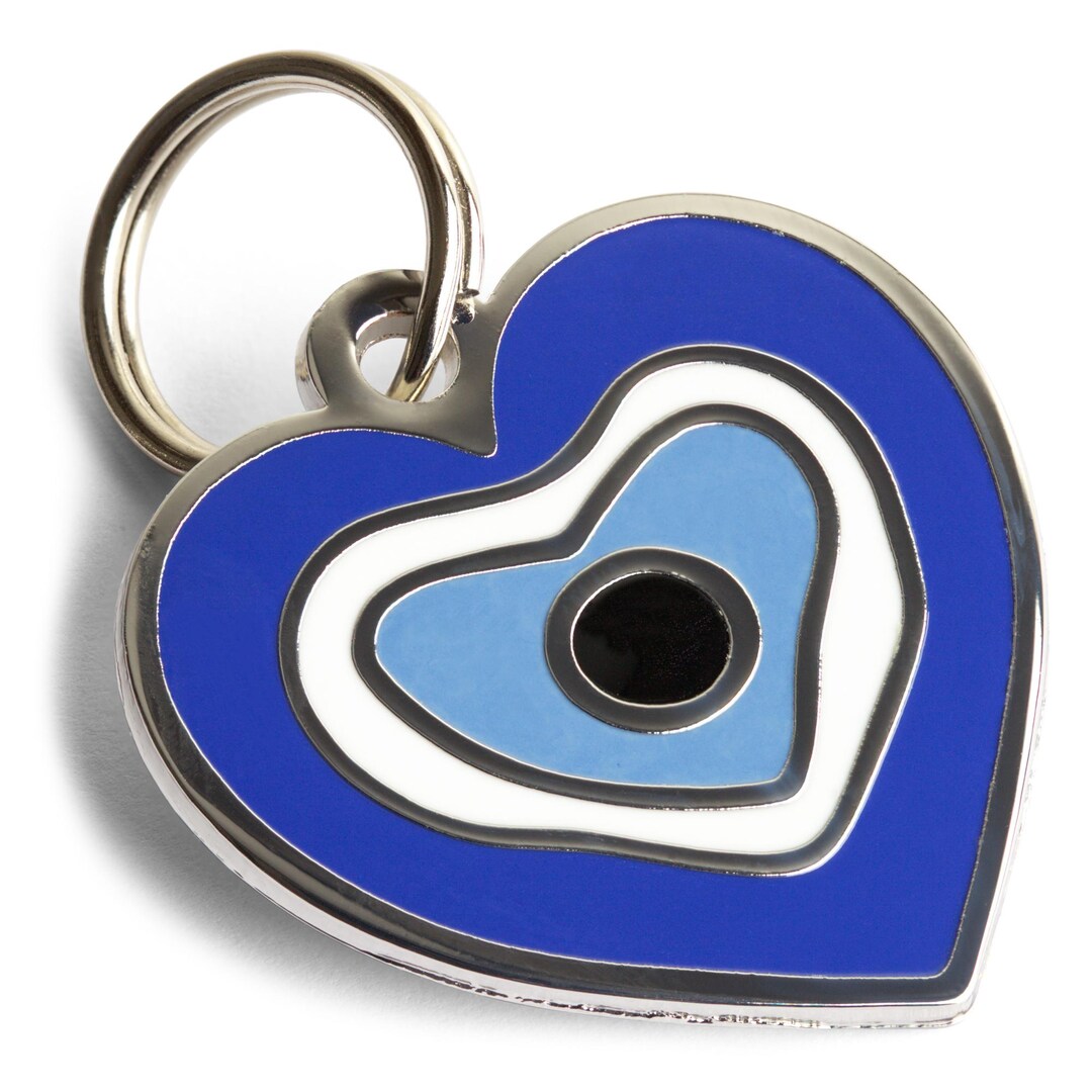Pet ID Tag Evil Eye Dog Tag, Heart Enamel Dog Tag for Dogs, Amulet Pet ...
