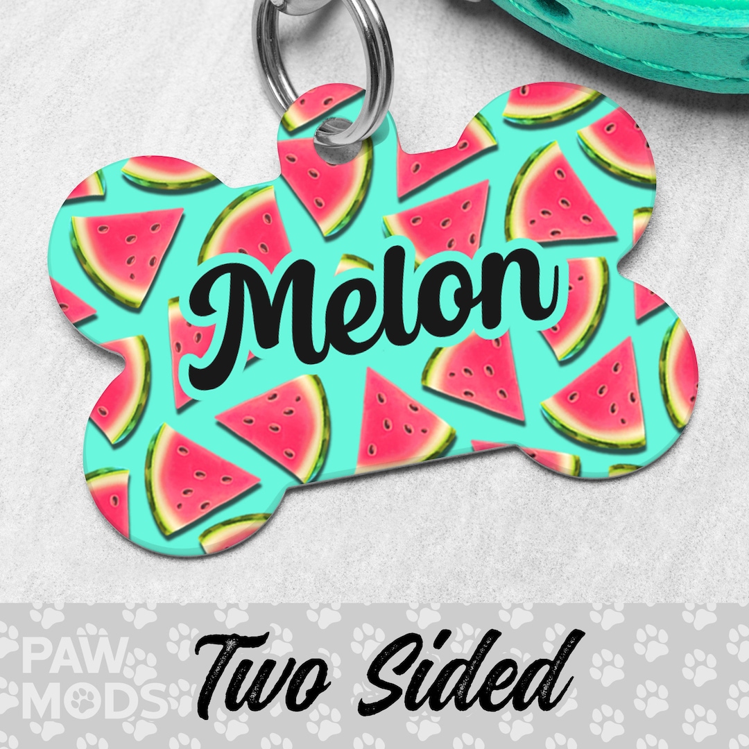 Watermelon Dog Tag, Water Melon Dog Tag Personalized, Melon Pet Tag ...