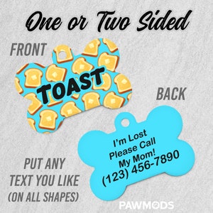 Toast Dog Tag, Toast Dog Tag Personalized, Toast Pet Tag, Custom Dog ...