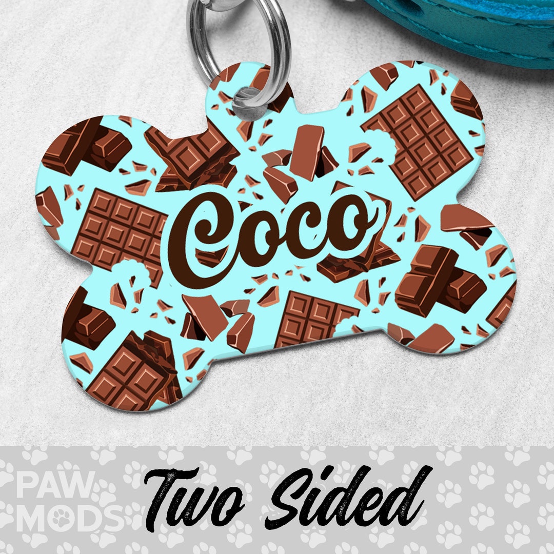 Chocolate Dog Tag, Chocolate Bar Dog Tag Personalized, Candy Bar Pet ...