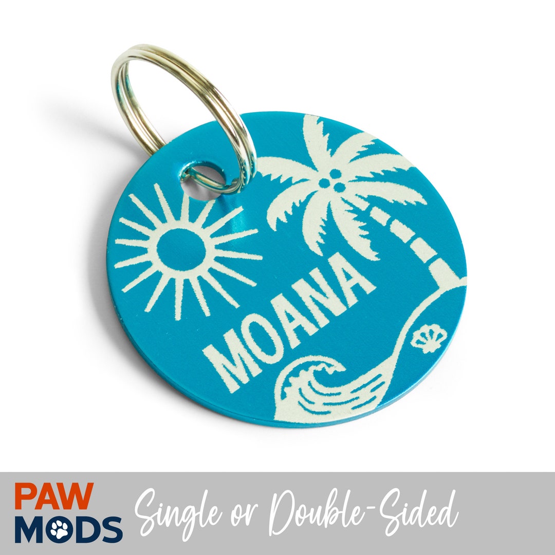 Palm Tree Dog Tag, Dog Tags, Dog Tag Personalized, Pet Name Tags ...