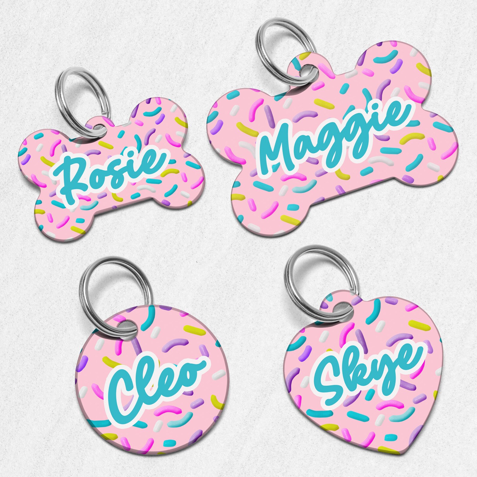 Sprinkles Dog Tag, Sprinkles Dog Tag Personalized, Dessert Pet Tag ...