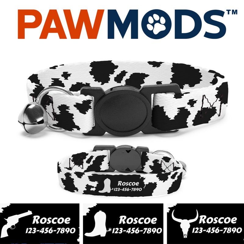 Cow Print Cat Collar - Etsy