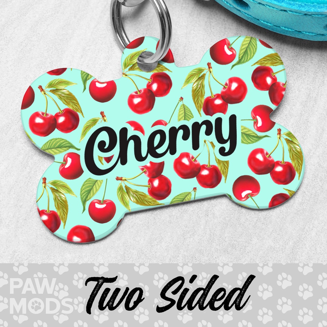 Cherry Dog Tag, Cherries Dog Tag Personalized, Cherries Pet Tag, Custom ...