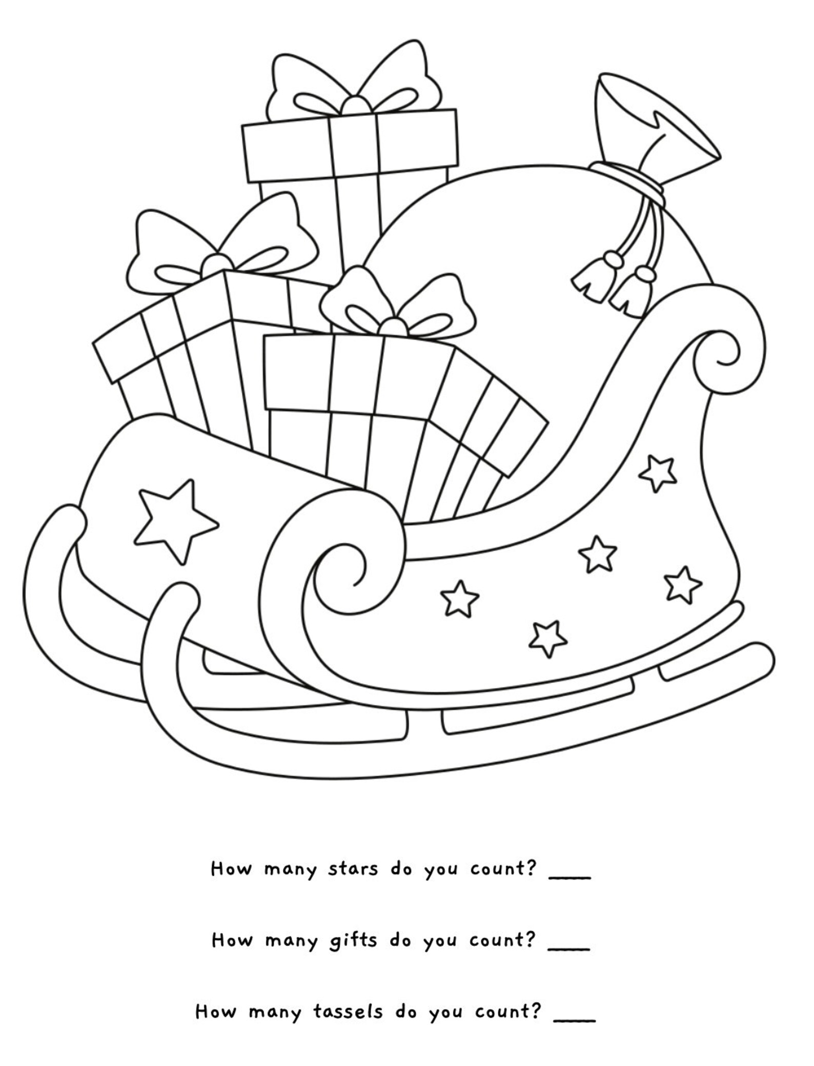 Christmas Color and Count Activity Pages - Etsy