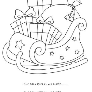 Christmas Color and Count Activity Pages - Etsy