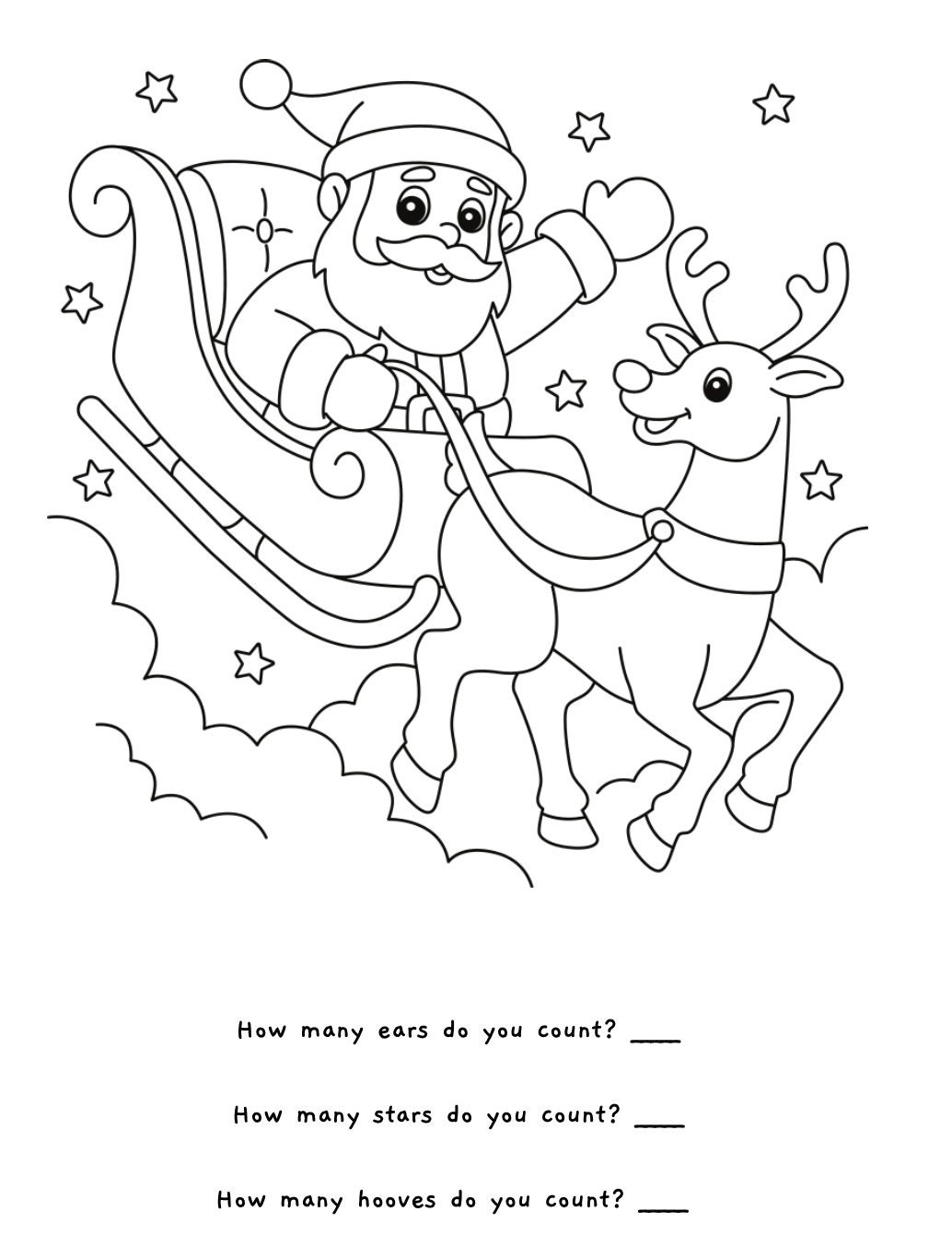 Christmas Color and Count Activity Pages - Etsy