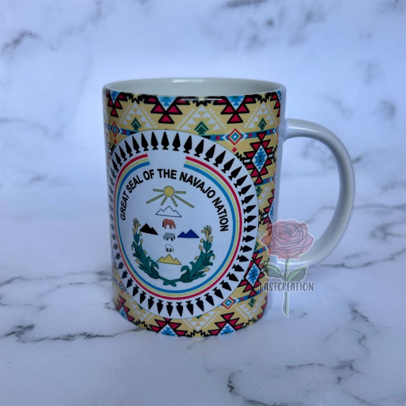 15 Oz Mugs | Navajo Nation Seal With Native Design | - Etsy
