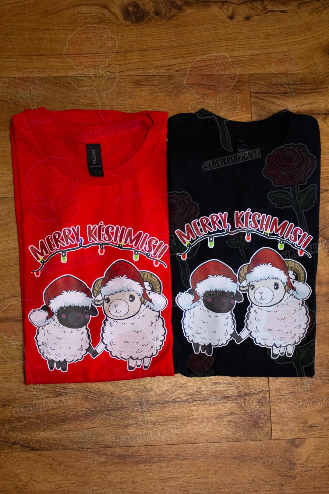 Sheep Couple T-shirt | Black | Red | Shortsleeve | Merry Keshmish ...