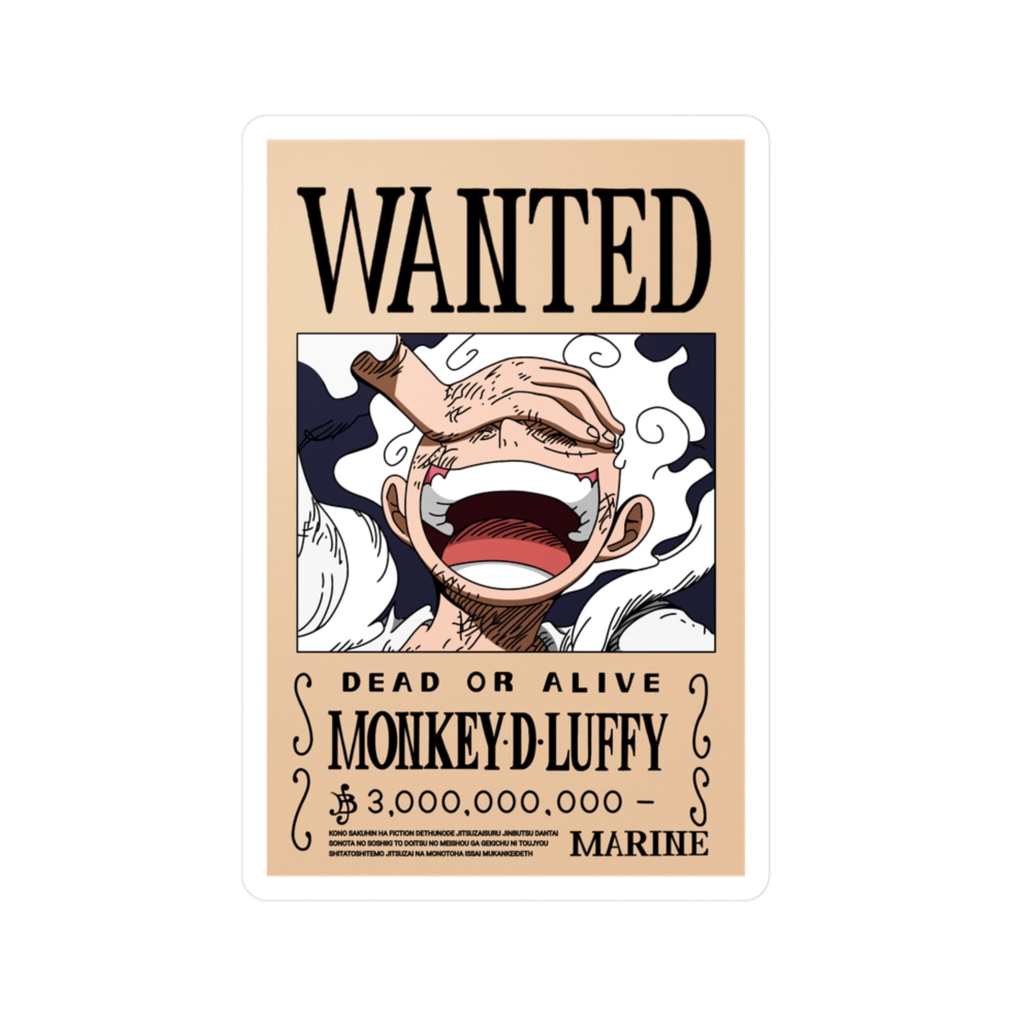 One Pie.ce Luffy Gear 5 Sticker Anime Joy Boy - Etsy Canada