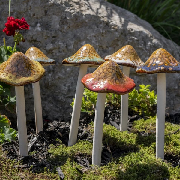 Ceramic Toadstools for Garden - Etsy