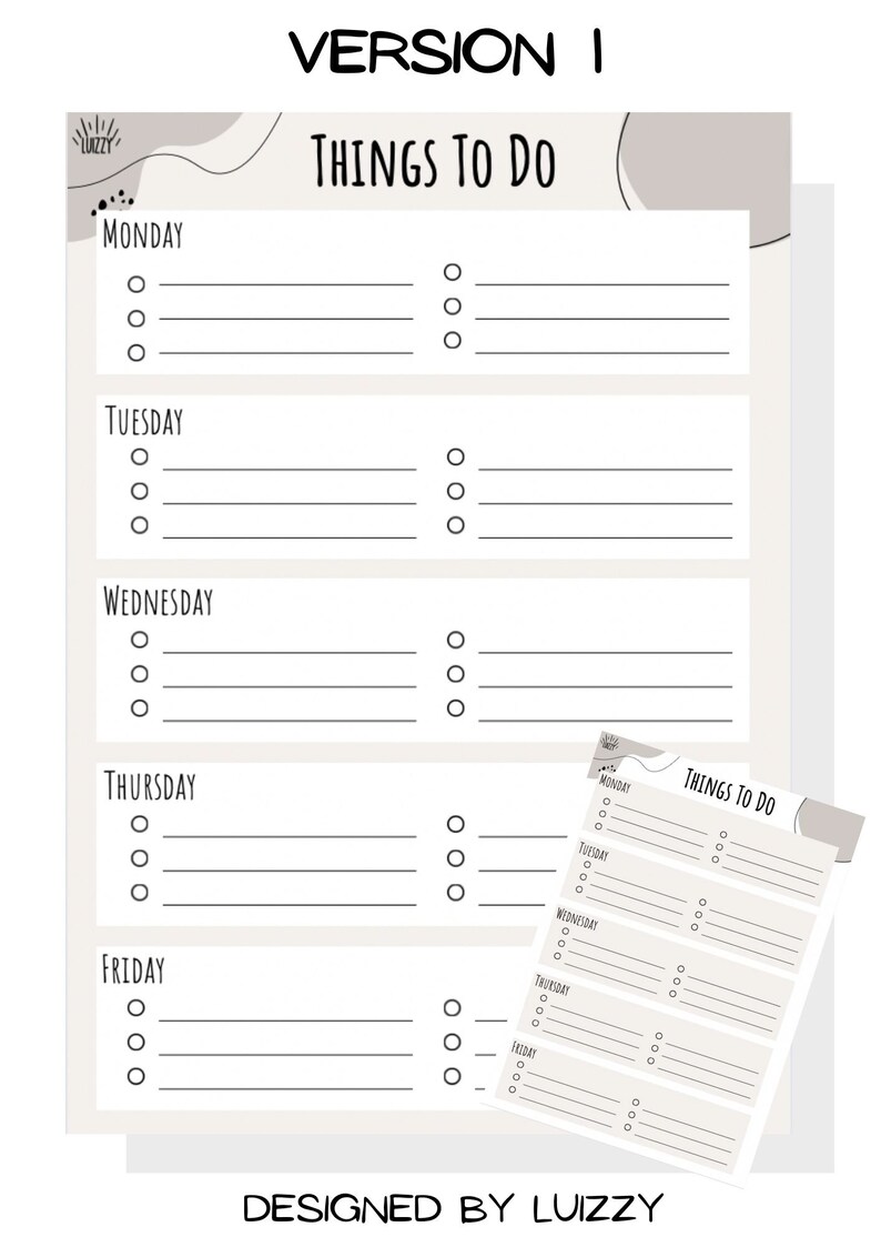 Minimal TO DO List - Beige - PRINTABLE - Instant Download - A4, A5 ...