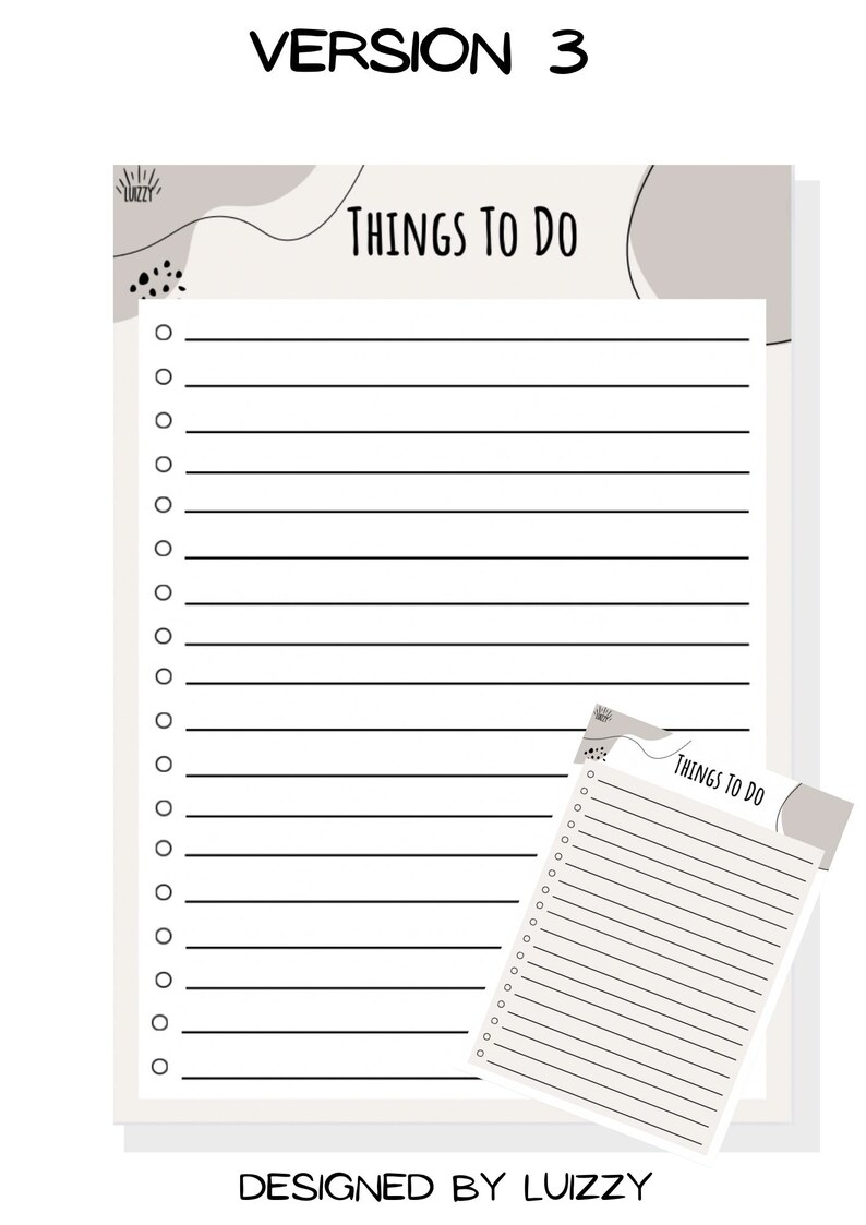 Minimal TO DO List - Beige - PRINTABLE - Instant Download - A4, A5 ...