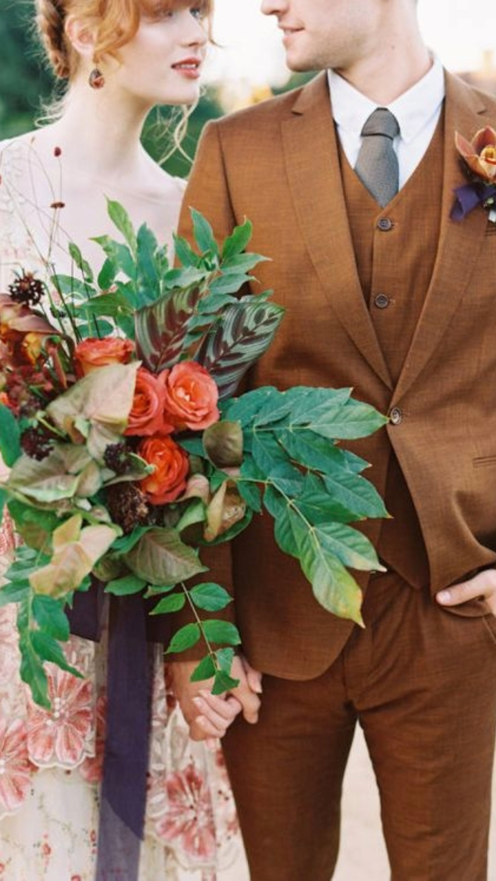 Groom Wore Two Button Rust Suit Luxury Stylish Look Premium - Etsy