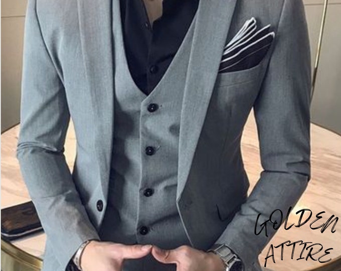 Vintage Mens Suit Set 50 Tall Long Wrinkle Resistant Dupont Teflon Grey ...