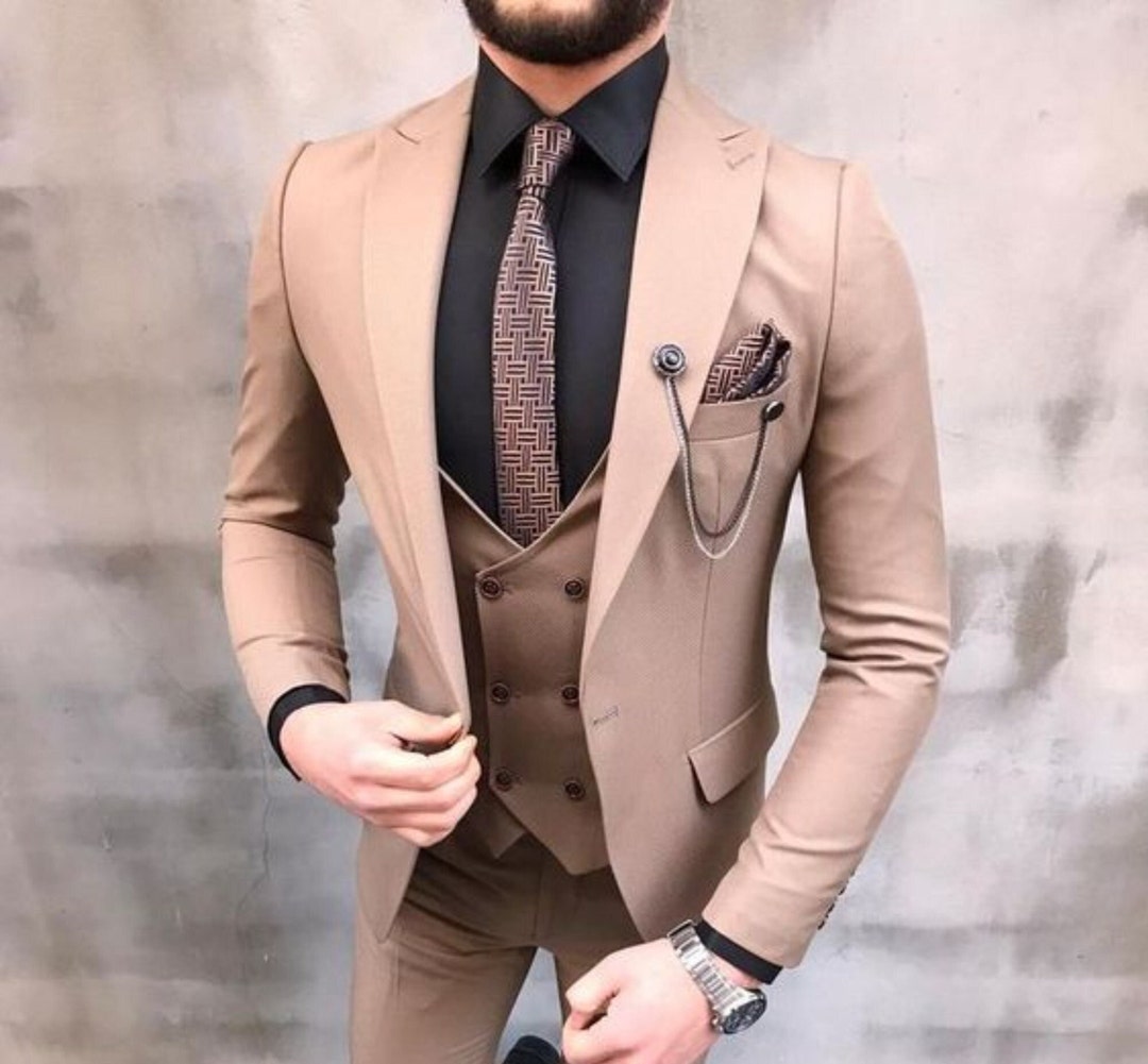 Suits for Men Dusty Rose Men Suits 3 Piece Suits One Button - Etsy