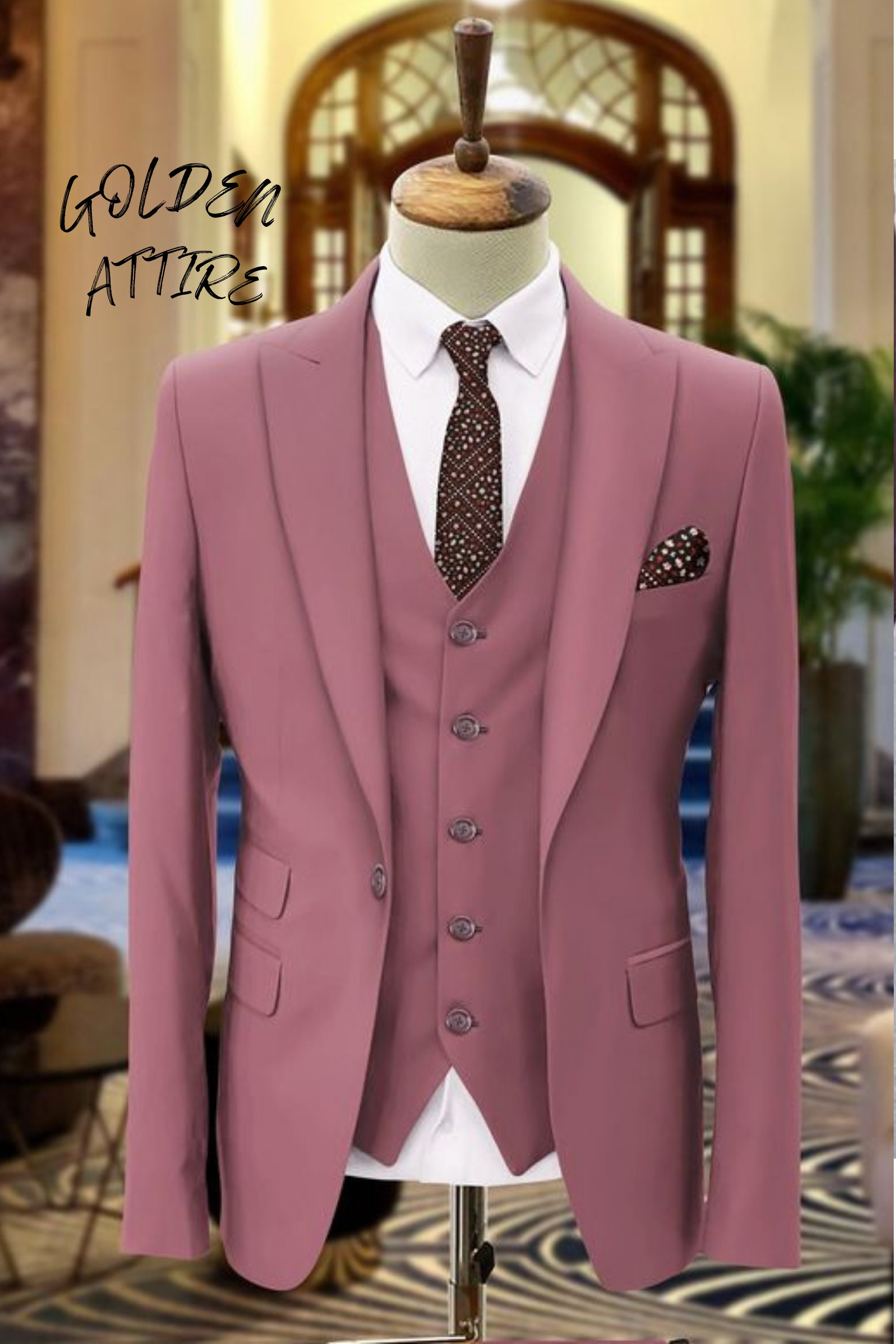 Suits for Men Dusty Rose Suits, Men Suits 3 Piece Suits, Tow Button ...