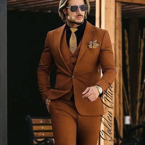Mens Rust Suit Jacket - Etsy