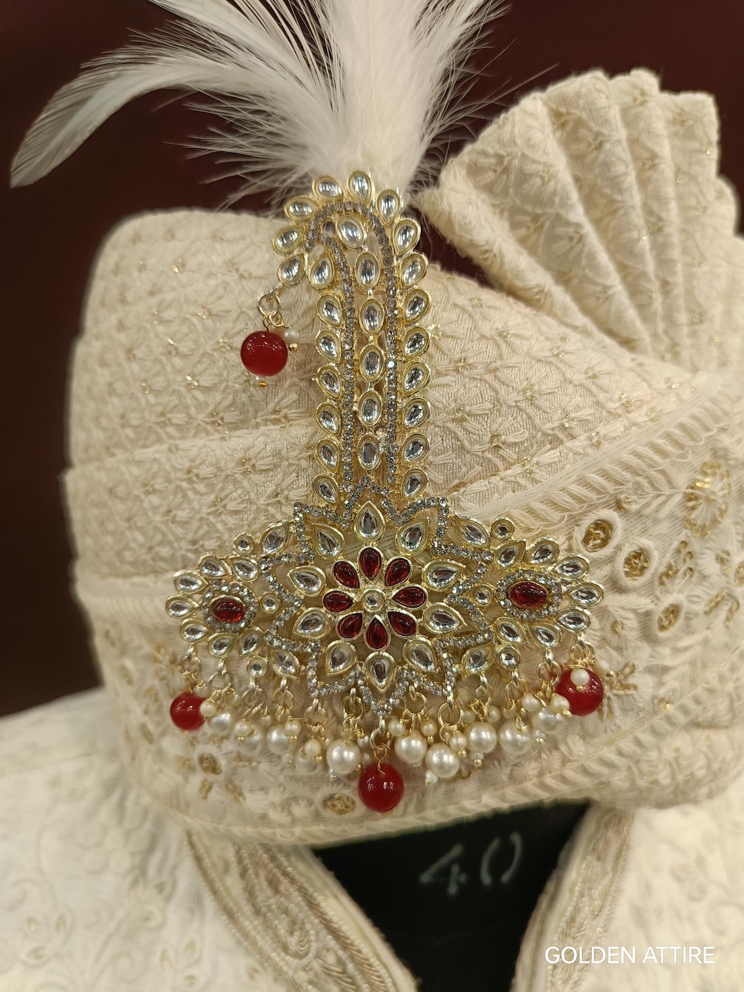 Indian Groom Turban Brooch, Turban Broach for Groom, Accessories for ...