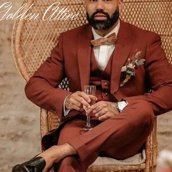 Terracotta Wedding Suit - Etsy