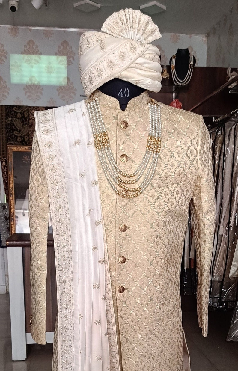 Ivory Sherwani for Men, Wedding Sherwani, Premium Sherwani, Groom ...