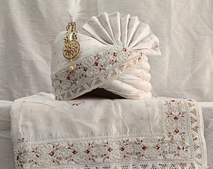 Handmade Chunri Safa Indian Wedding Turban Hat 14041 SIZE LG ONLY - Etsy
