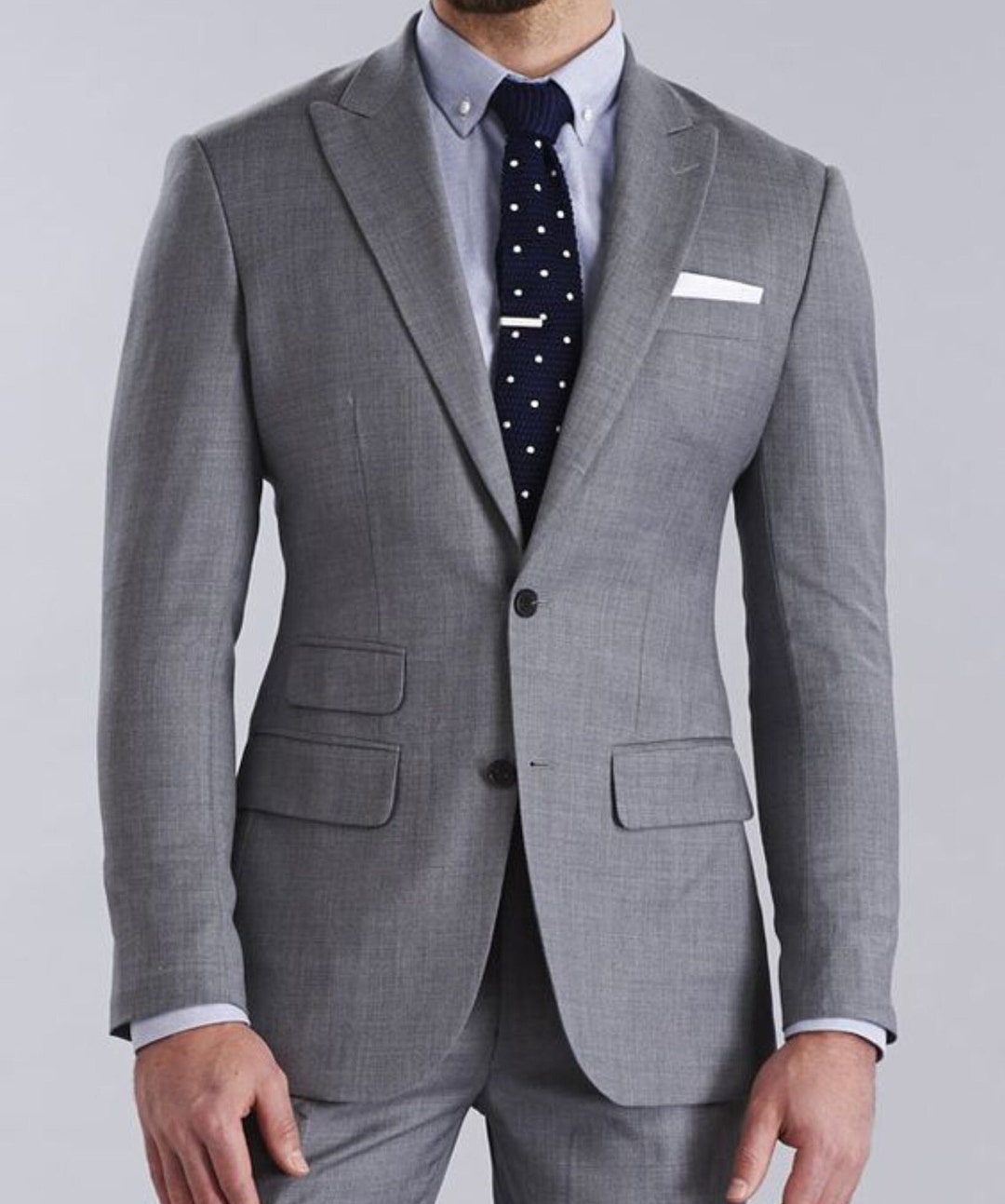 Men Suit, 2 Piece Grey Suit for Men, Custom Suit, Slim Fit Two Button ...