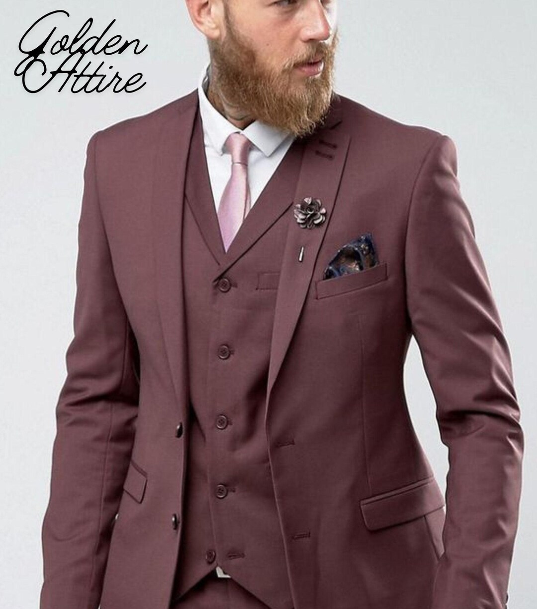 Suits for Men, Dusty Rose Suits, Men Suits, 3 Piece Suits, Tow Button ...