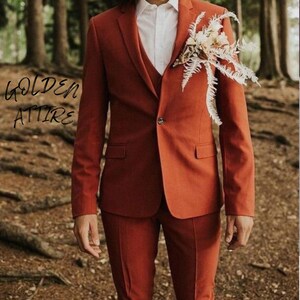 Rust Men Suits, Luxury Stylish Look Premium Man Suit, Ethnic Wedding ...