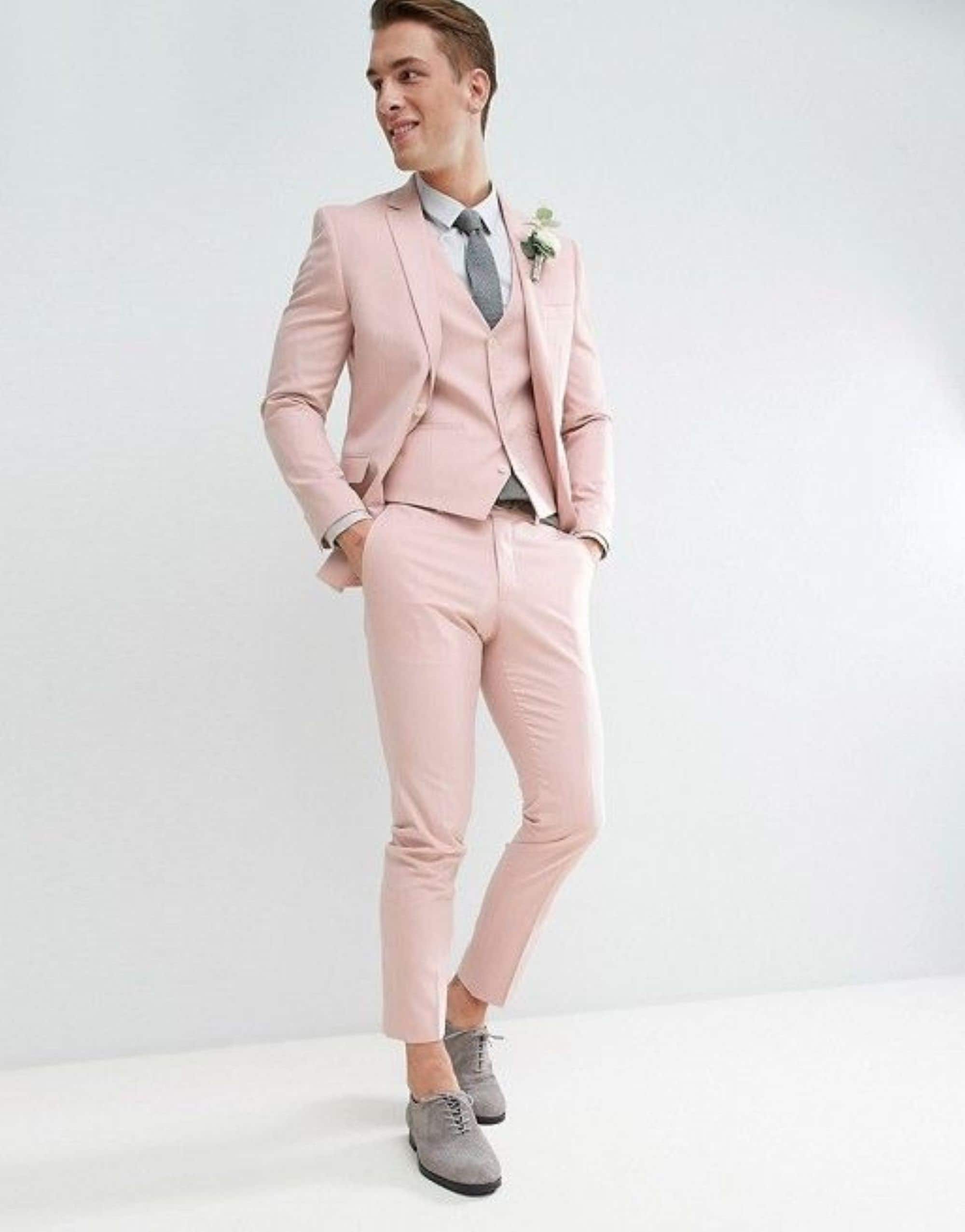 Men Dusty Rose Suit, Groomsmen Wear Two Button Dusty Rose Suit, Luxury ...