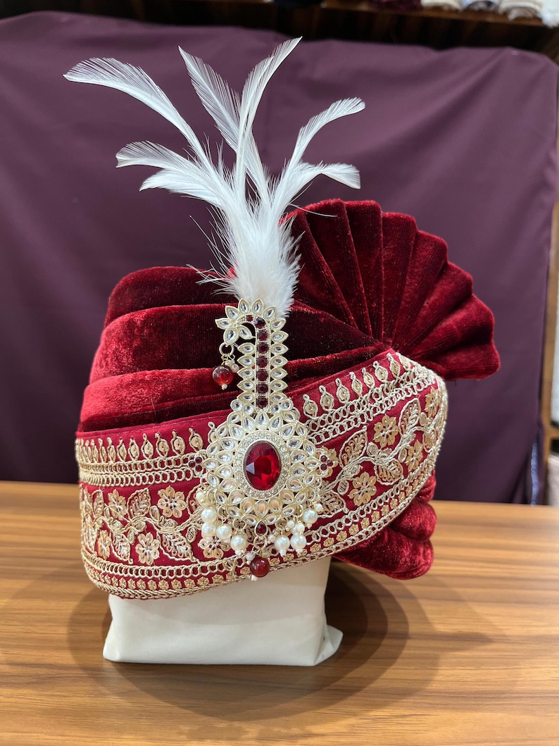 Groom Turban Kalangi Brooch, Kundan Indian Wedding Accessory - Etsy
