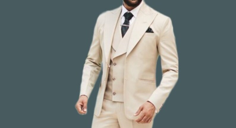 Cream Suit Luxury Stylish Look Premium Man Suit, Ethnic Wedding Wear 3 ...