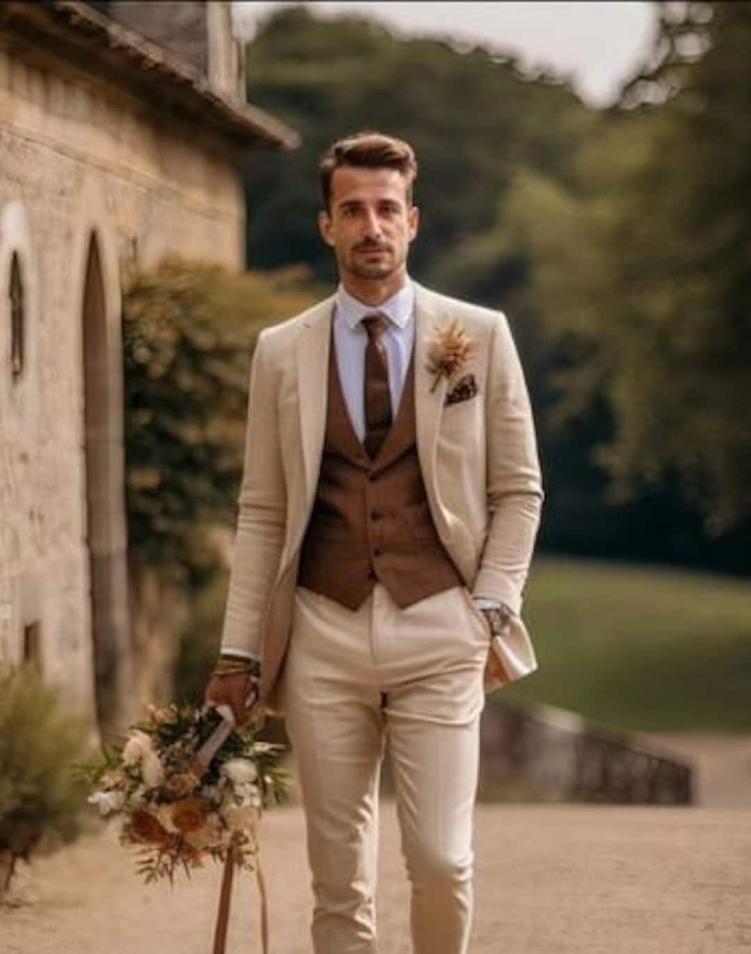 Suits for Men, Cream Suit, Men Suits 3 Piece Suits, 2 Button Suits ...